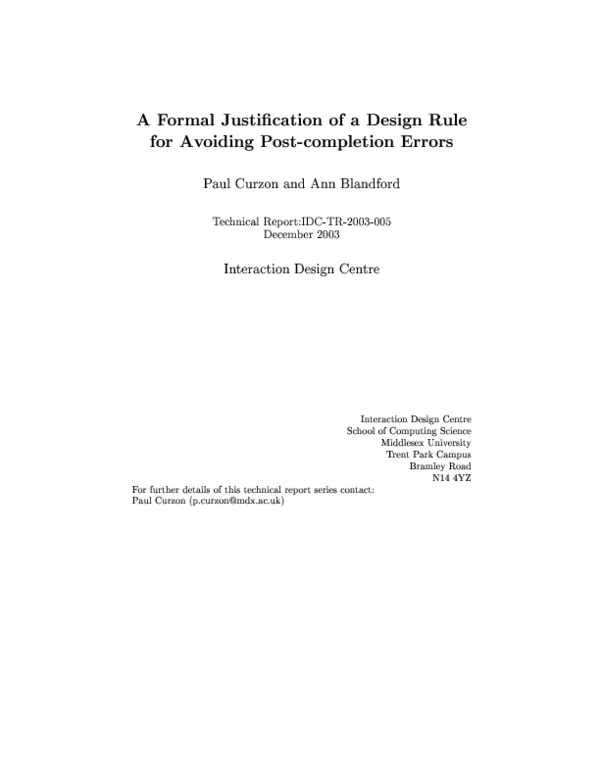(PDF) Formal Justification of a Design Rule for Avoiding Post ...