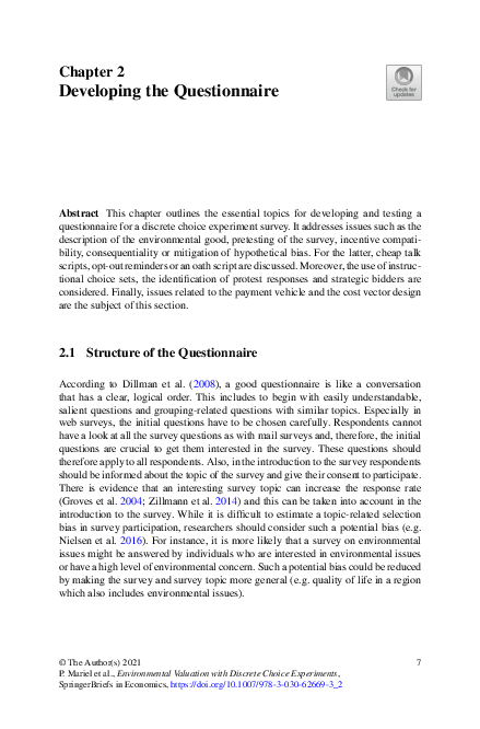 (PDF) Developing the Questionnaire