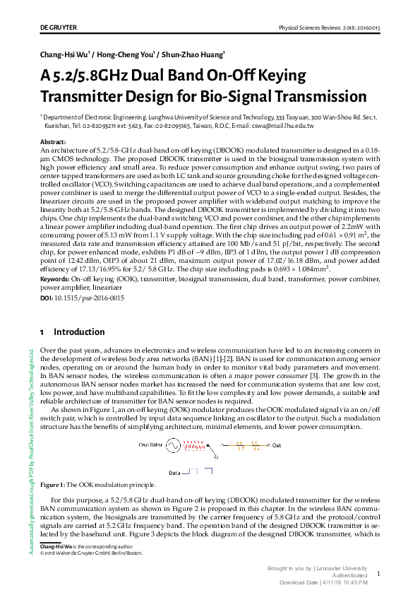 (PDF) A 5.2/5.8 GHz Dual Band On-Off Keying Transmitter Design for Bio ...
