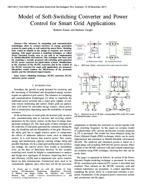 Pdf Model Of Soft Switching Converter And Power Control For Smart Grid Applications