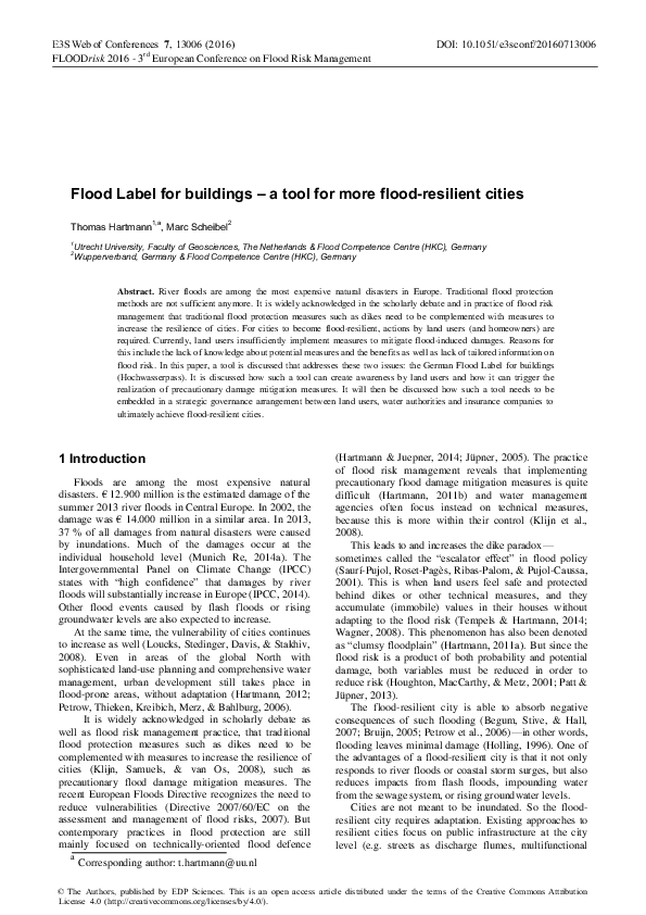 (PDF) Flood Label for buildings – a tool for more flood-resilient ...