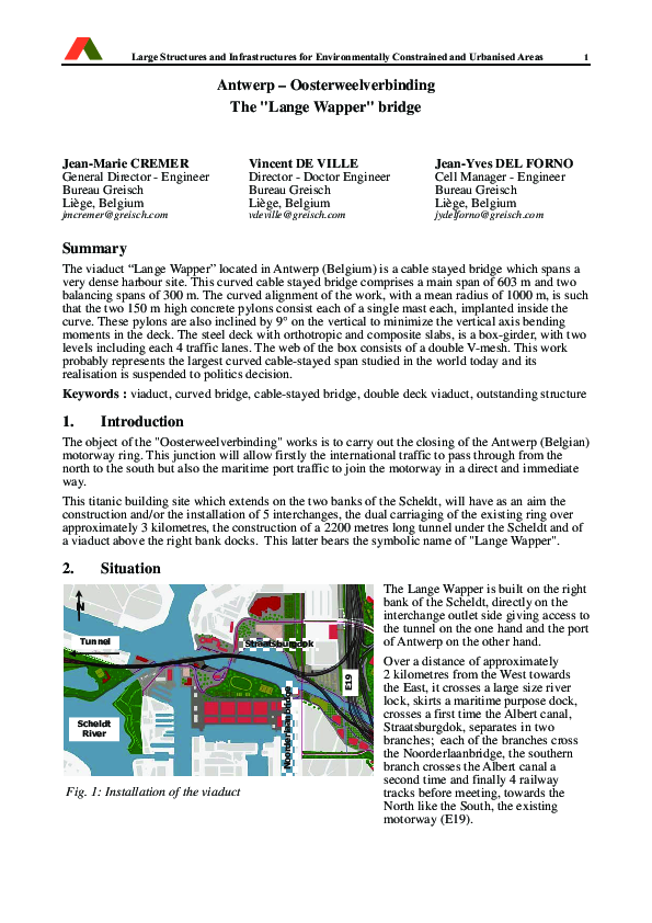 (PDF) Antwerp - Oosterweelverbinding The "Lange Wapper" Bridge