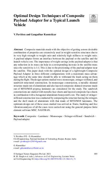 (PDF) Optimal Design Techniques of Composite Payload Adapter for a ...
