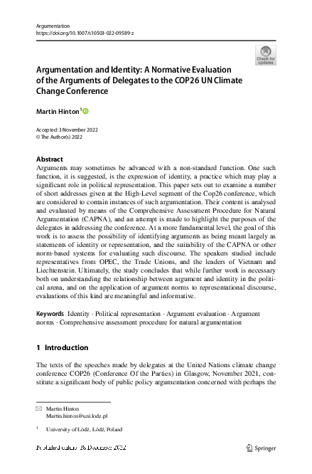 (PDF) Argumentation and Identity: A Normative Evaluation of the ...