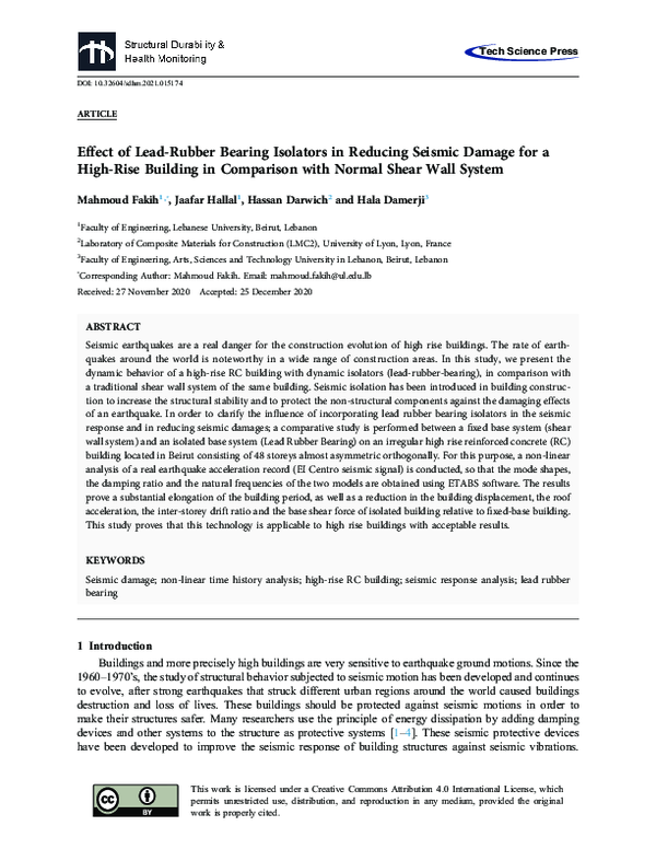 (PDF) Effect of Lead-Rubber Bearing Isolators in Reducing Seismic ...