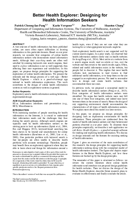 (PDF) Better Health Explorer