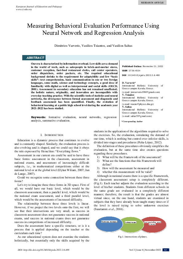 (PDF) Measuring Behavioral Evaluation Performance Using Neural Network ...