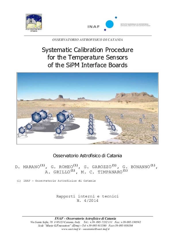 Pdf Systematic Calibration Procedure For The Temperature Sensors Of