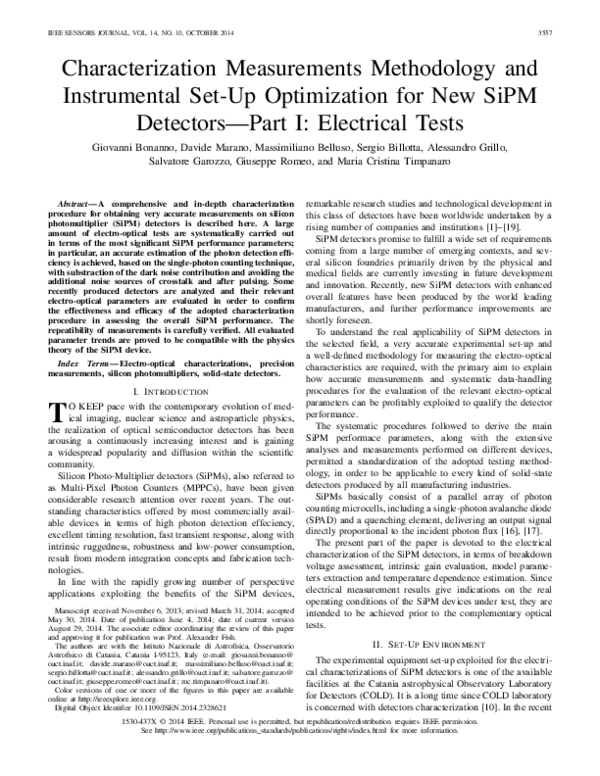 (PDF) Characterization Measurements Methodology and Instrumental Set-Up Optimization for New ...