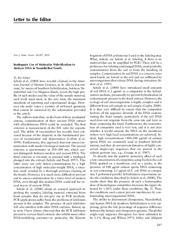 (PDF) Inadequate Use of Molecular Hybridization to Analyze DNA in ...