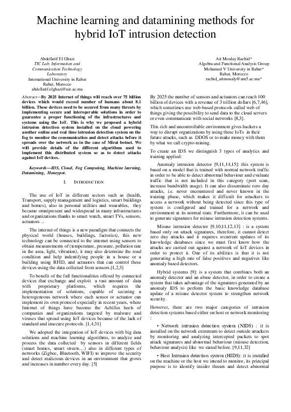 (PDF) Hybrid IoT Intrusion Detection via ML Methods