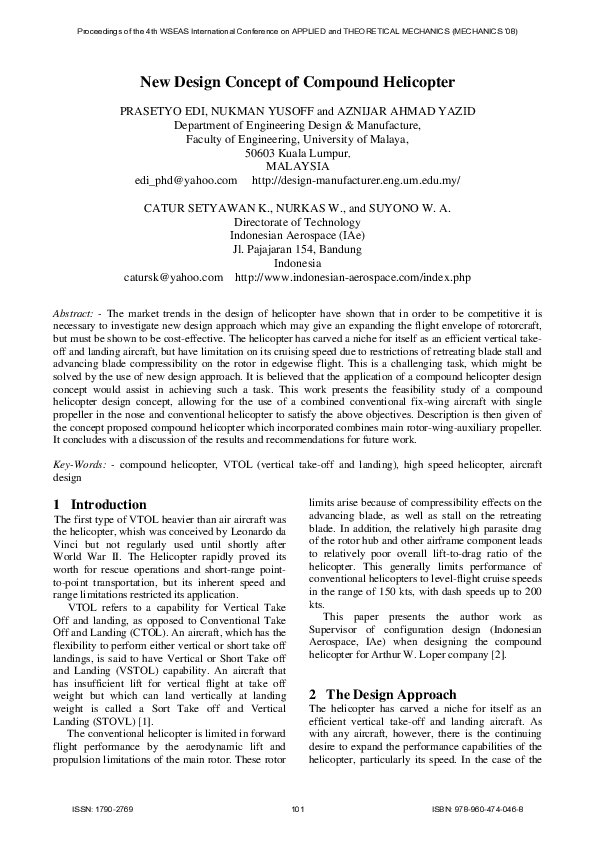 (PDF) New Design Concept of Compound Helicopter