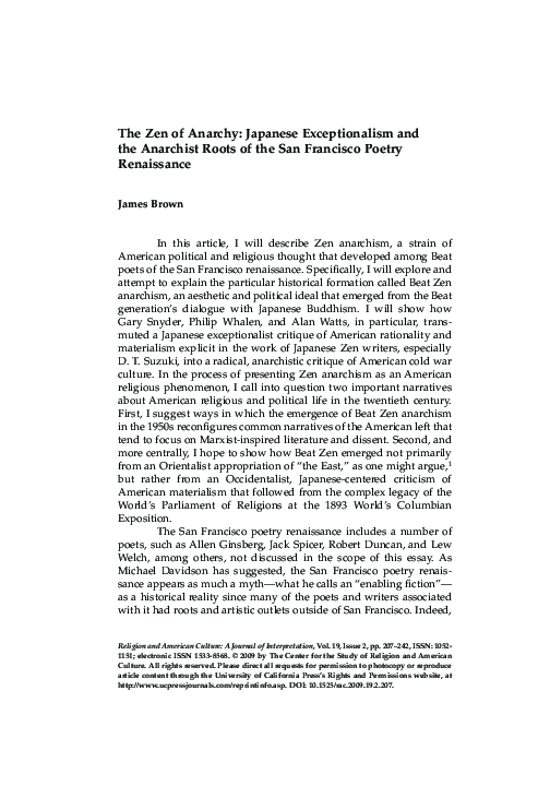 (PDF) The Zen of Anarchy: Japanese Exceptionalism and the Anarchist ...
