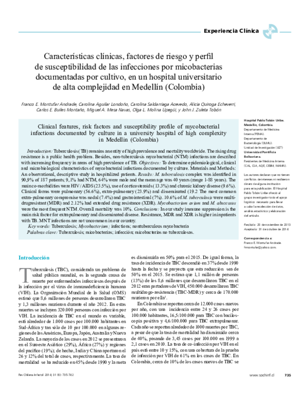 (PDF) Características clínicas, factores de riesgo y perfil de susceptibilidad de las ...