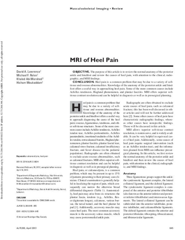 (PDF) MRI of Heel Pain