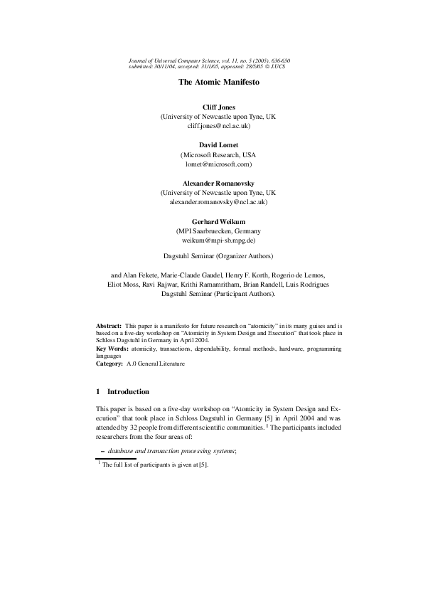 (PDF) The atomic manifesto