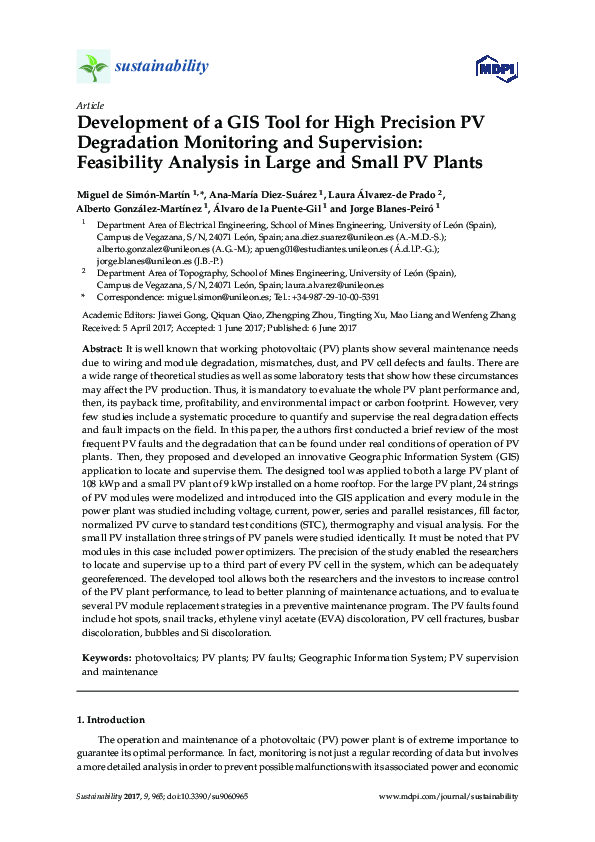 (PDF) Development of a GIS Tool for a High Precision PV Degradation Monitoring and Supervision ...