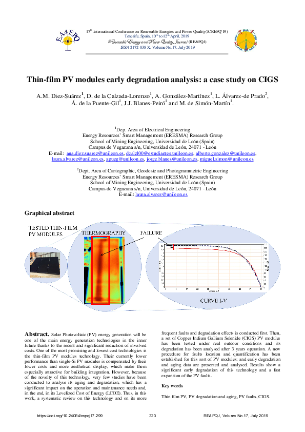 (PDF) Thin-film PV modules early degradation analysis: a case study on CIGS
