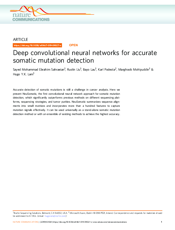 Pdf Neusomatic Cnn For Somatic Mutation Detection