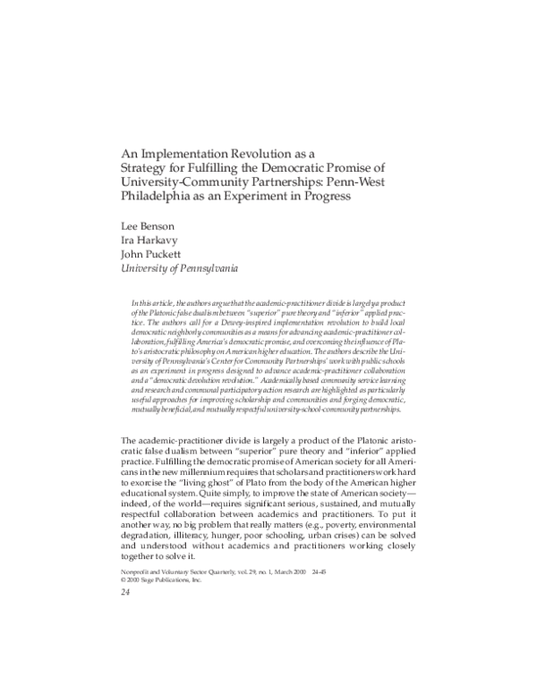 (PDF) An Implementation Revolution as a Strategy for Fulfilling the ...
