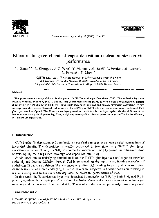 (PDF) Effect of tungsten chemical vapor deposition nucleation step on ...