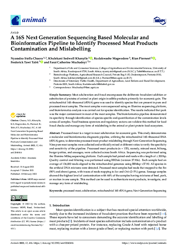 Pdf A 16s Next Generation Sequencing Based Molecular And Bioinformatics Pipeline To Identify