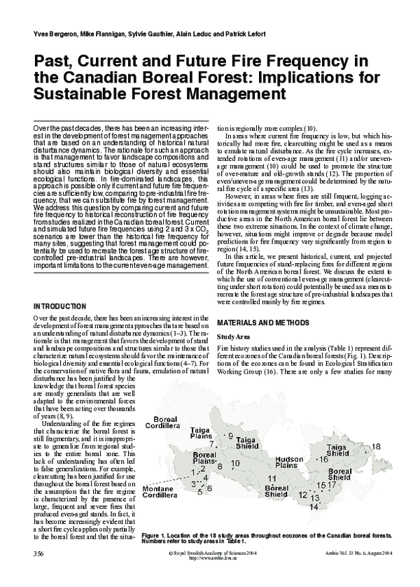(PDF) Past, Current and Future Fire Frequency in the Canadian Boreal ...