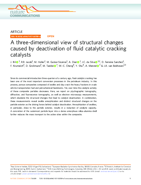 (PDF) A three-dimensional view of structural changes caused by deactivation of fluid catalytic ...