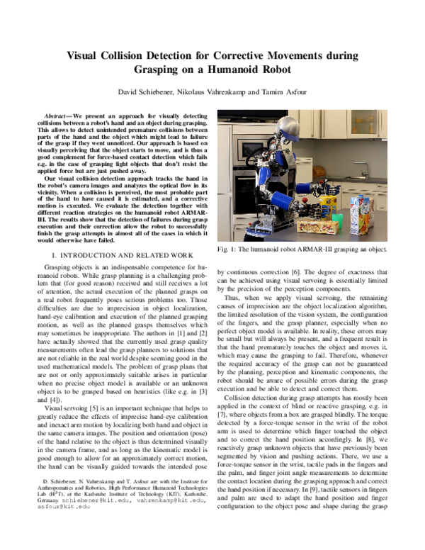 (PDF) Visual collision detection for corrective movements during ...