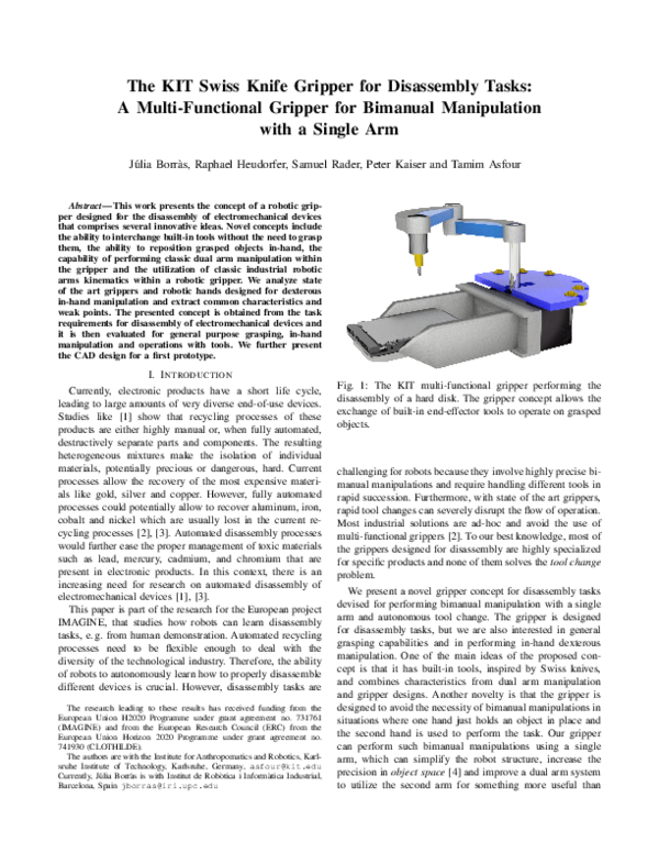 (PDF) The KIT Swiss Knife Gripper for Disassembly Tasks: A Multi ...
