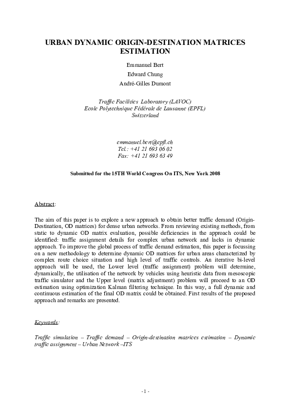 Doc Urban Dynamic Origin Destination Matrices Estimation 