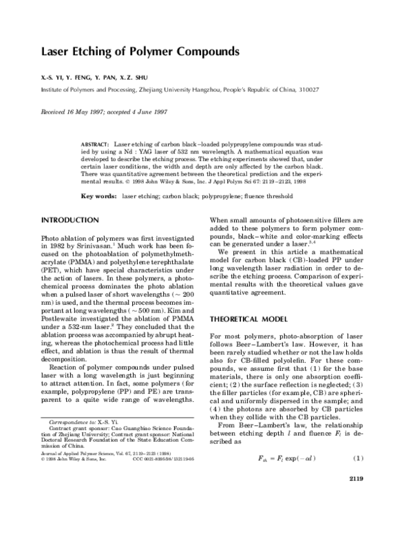 (PDF) Laser etching of polymer compounds