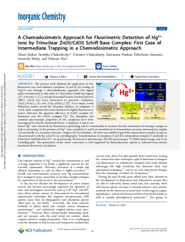 (PDF) A Chemodosimetric Approach for Fluorimetric Detection of Hg2 ...