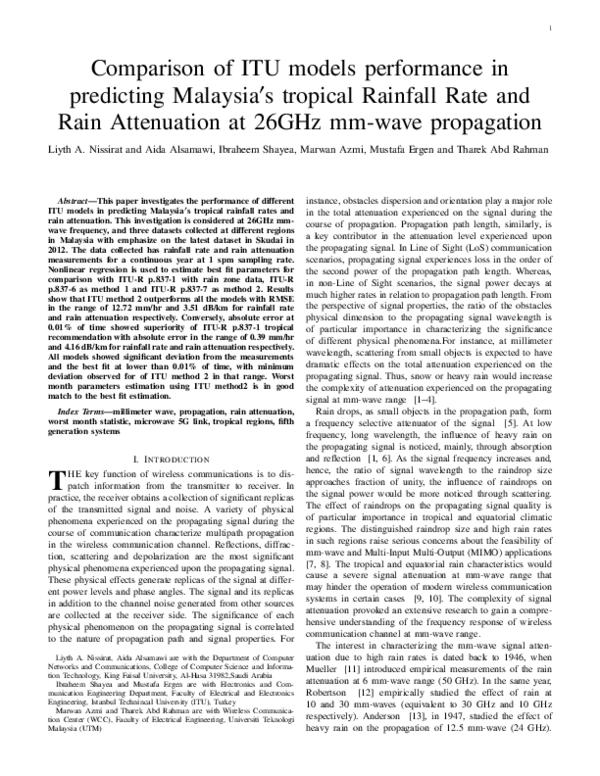 (PDF) Comparison of ITU models performance in predicting Malaysia′s ...