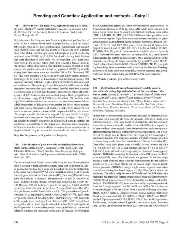 (PDF) Breeding and Genetics: Application and methods—Dairy II