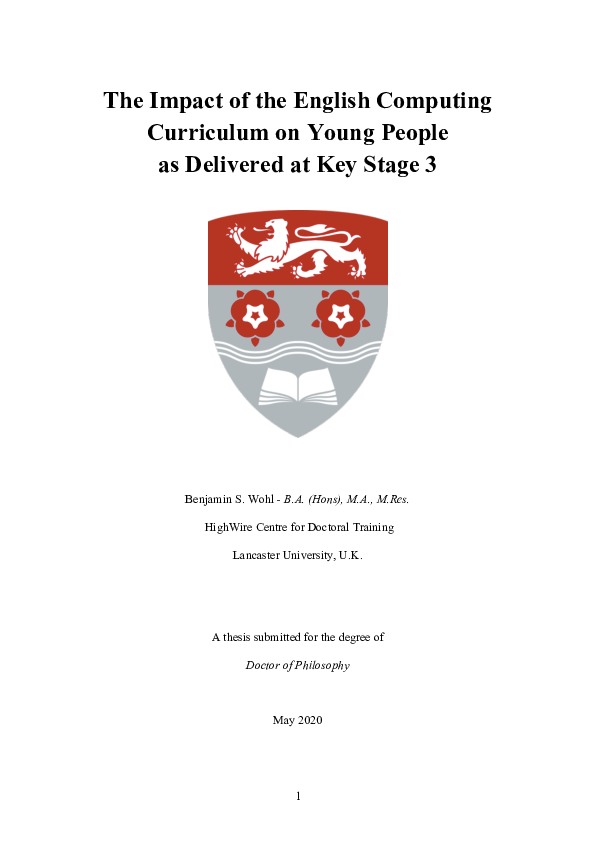 (PDF) The impact of the English computing curriculum on young people as ...