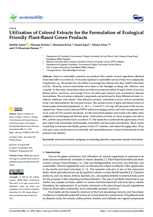 (PDF) Utilization of Colored Extracts for the Formulation of Ecological ...