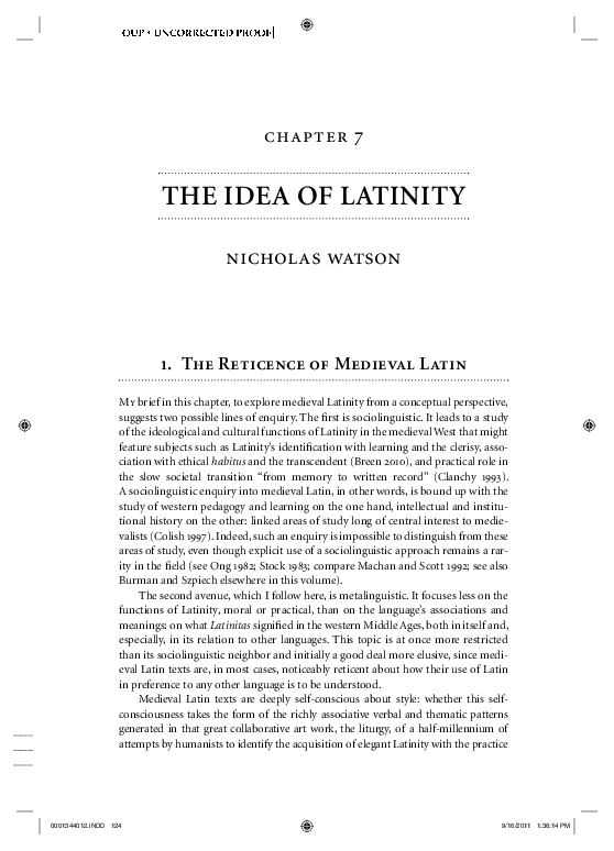 (PDF) The Idea of Latinity