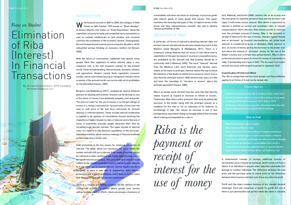 (PDF) Elimination of riba (interest) in financial transactions
