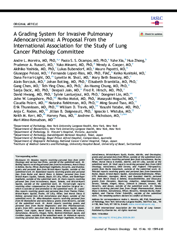 (PDF) A Grading System for Invasive Pulmonary Adenocarcinoma: A Proposal From the International ...