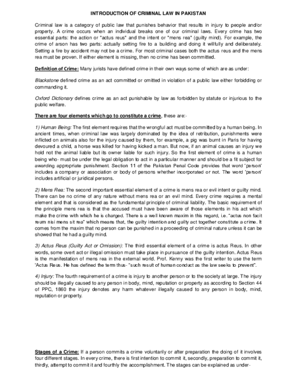 (PDF) Pakistan Penal Code 1860 | PPC | LL.B Part 3 | Notes