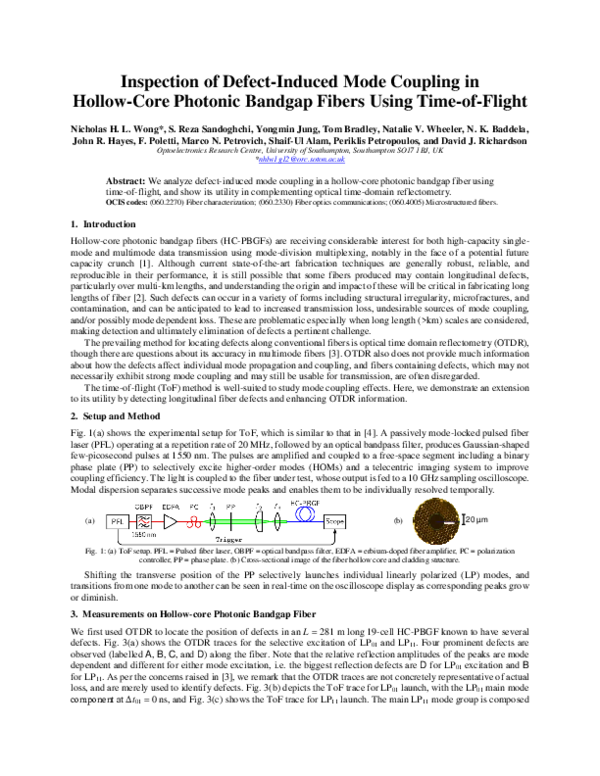 (PDF) Defect-Induced Mode Coupling in Fibers