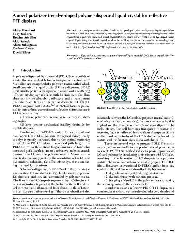A novel polarizer-free dye-doped polymer-dispersed liquid crystal for ...
