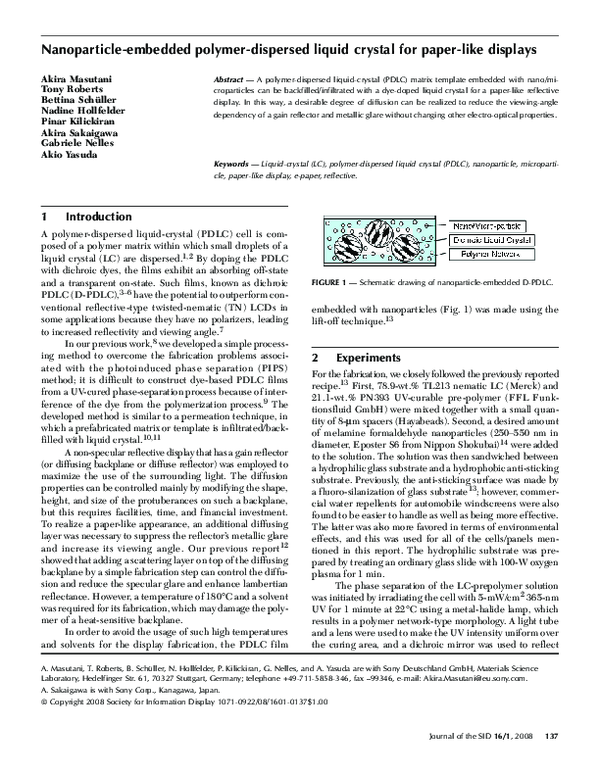 (PDF) Nanoparticle-embedded polymer-dispersed liquid crystal for paper ...