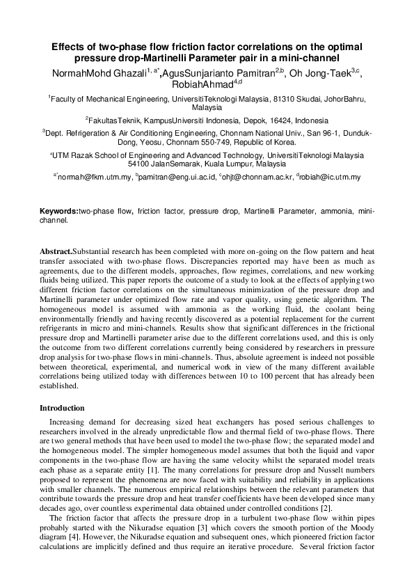 (PDF) Effects of Two-Phase Flow Friction Factor Correlations on the ...