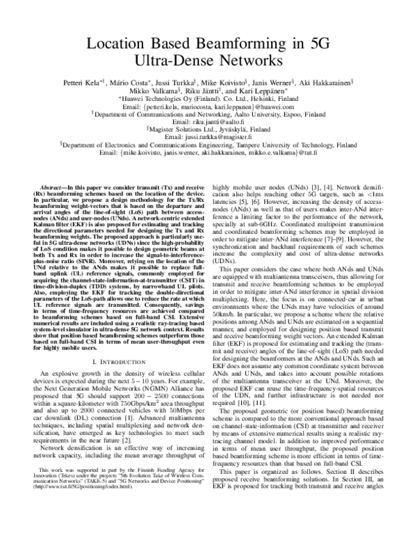 Pdf Location Based Beamforming In 5g Ultra Dense Networks 
