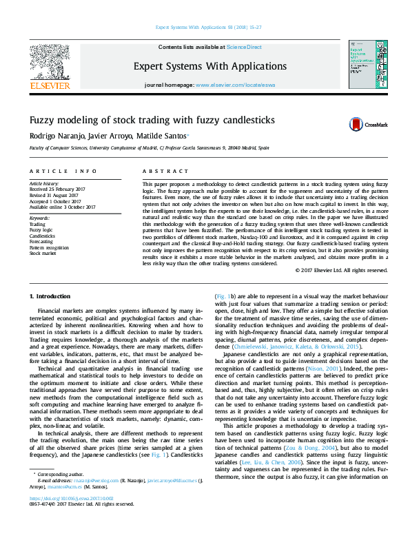 Pdf Fuzzy Modeling Of Stock Trading With Fuzzy Candlesticks