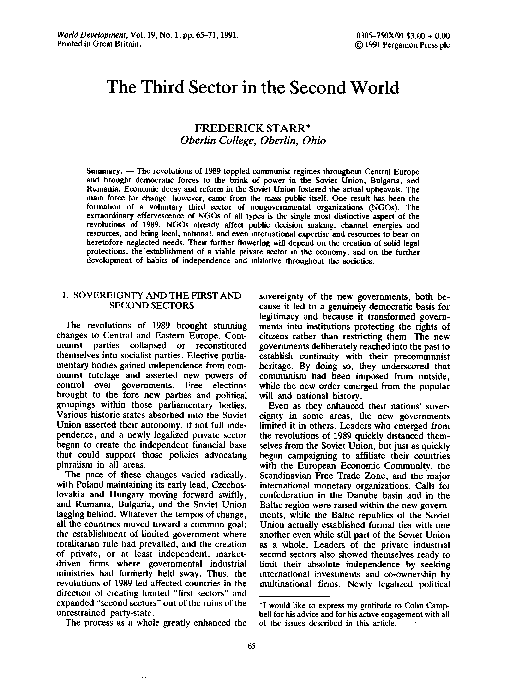 (PDF) The third sector in the second world