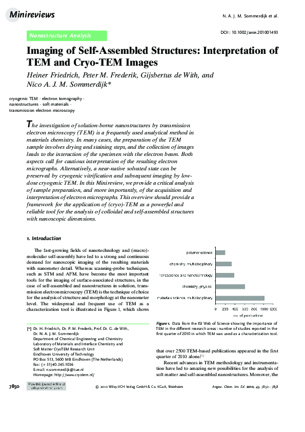 (PDF) Imaging of Self-Assembled Structures: Interpretation of TEM and ...