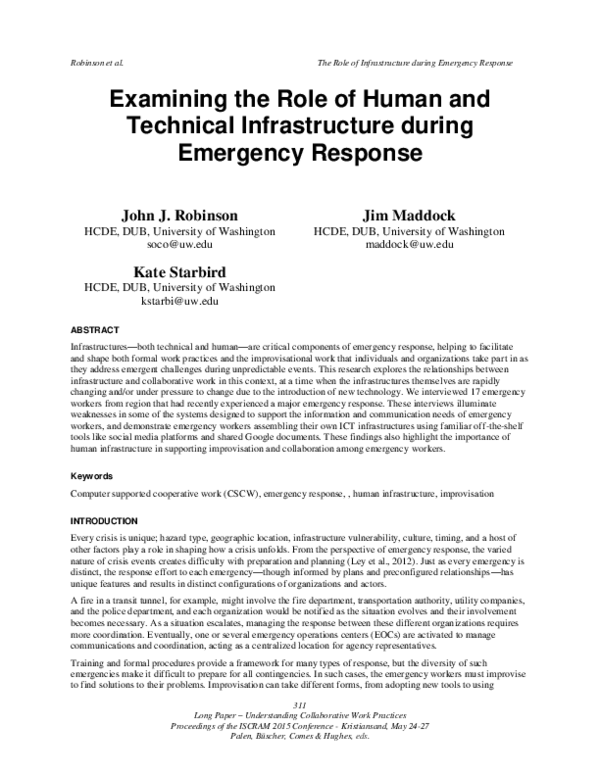 (PDF) Examining the Role of Human and Technical Infrastructure during ...